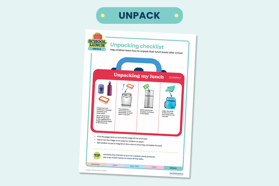 School Lunch - UNPACKING - PDF downloads